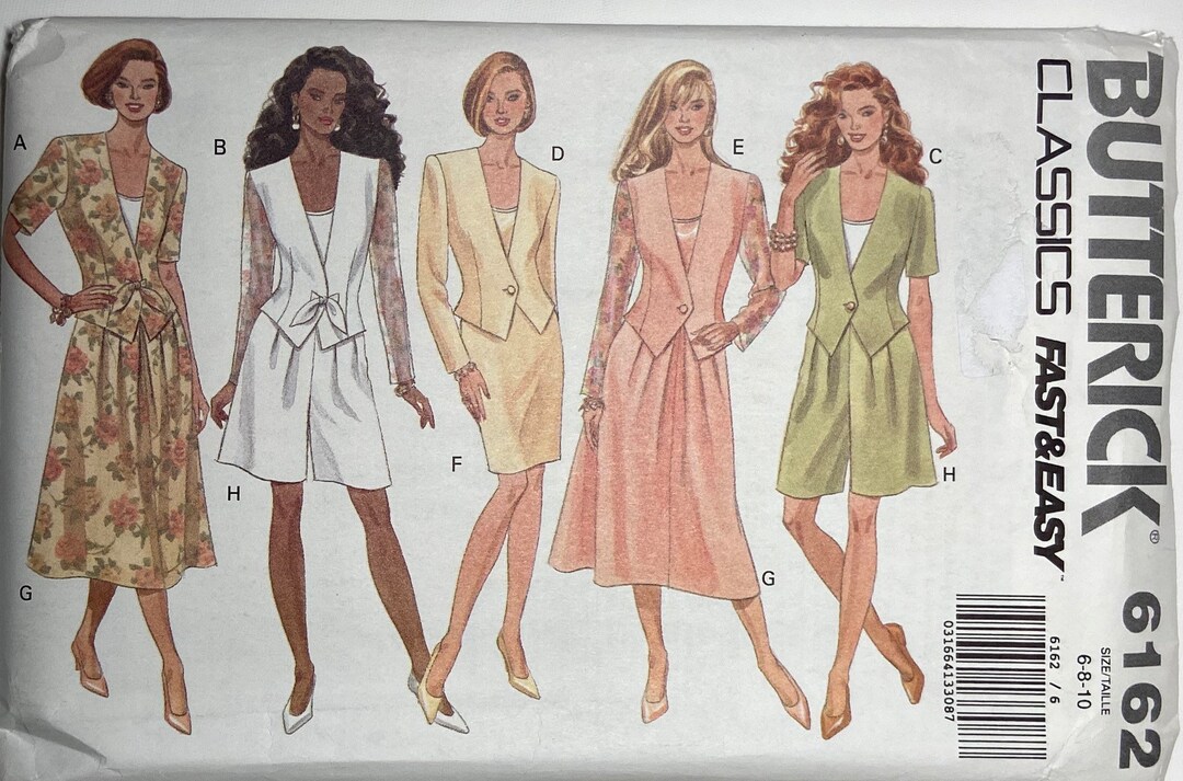 Butterick 6162 Women's Sewing Pattern Petite Jacket Skirt Shorts Top 6 ...