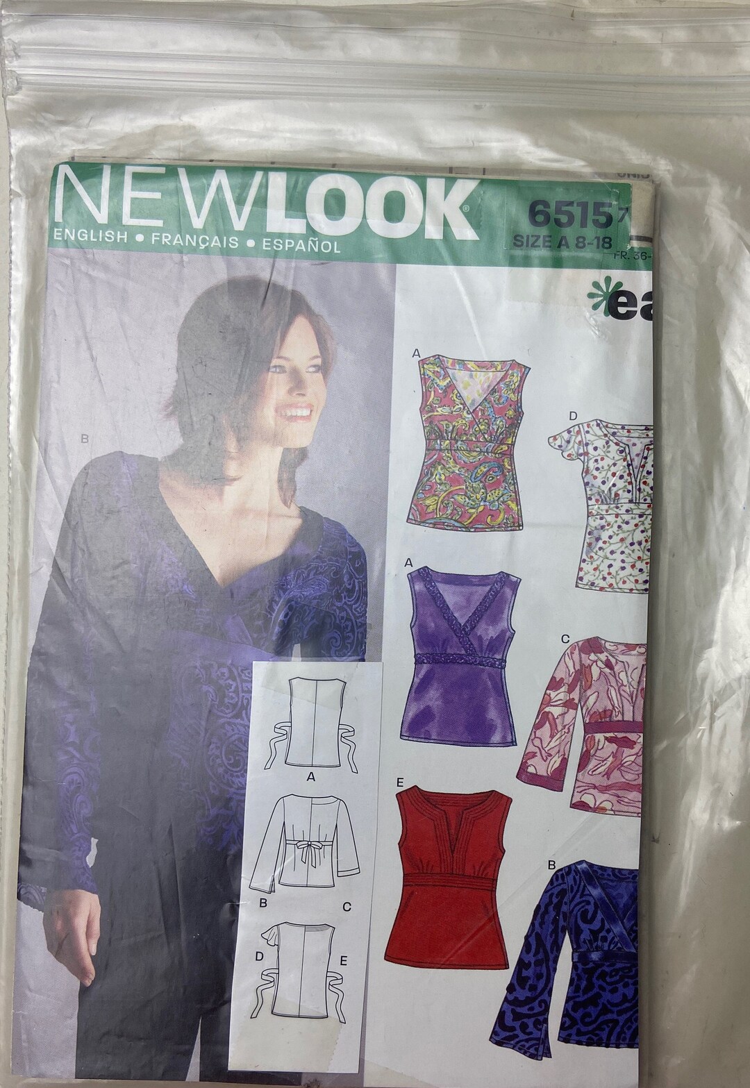 New Look 6515 Women's Sewing Pattern Blouses 8 - 18 UNCUT - Etsy