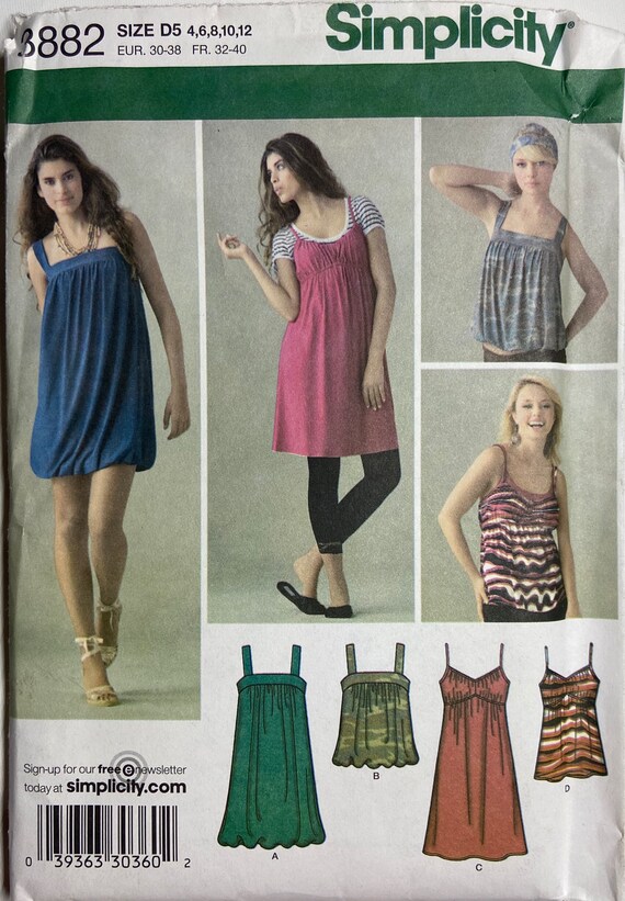 Simplicity 3882 Women's Sewing Pattern Knit Dress Tops 4 - Etsy