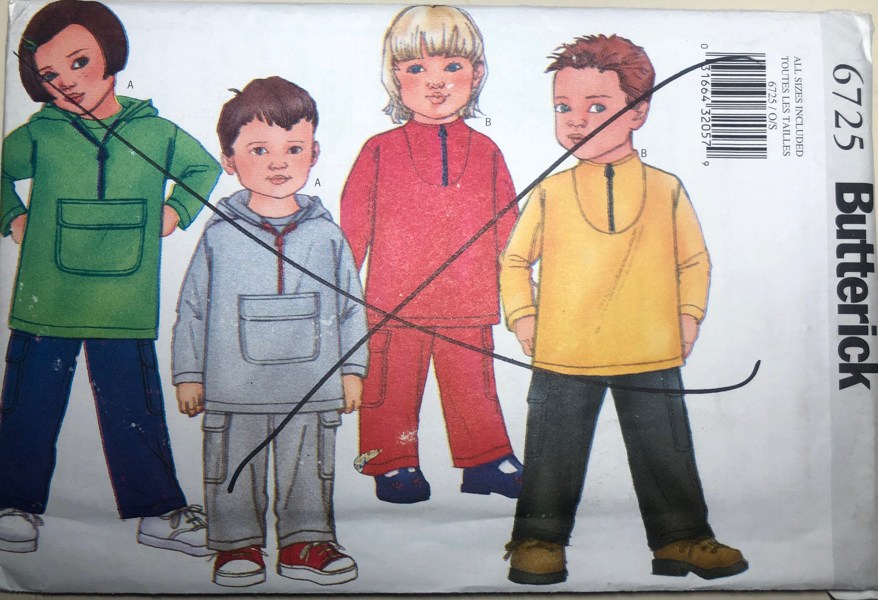Butterick 6725 Children's Sewing Pattern Top Pants 1- 4 UNCUT - Etsy