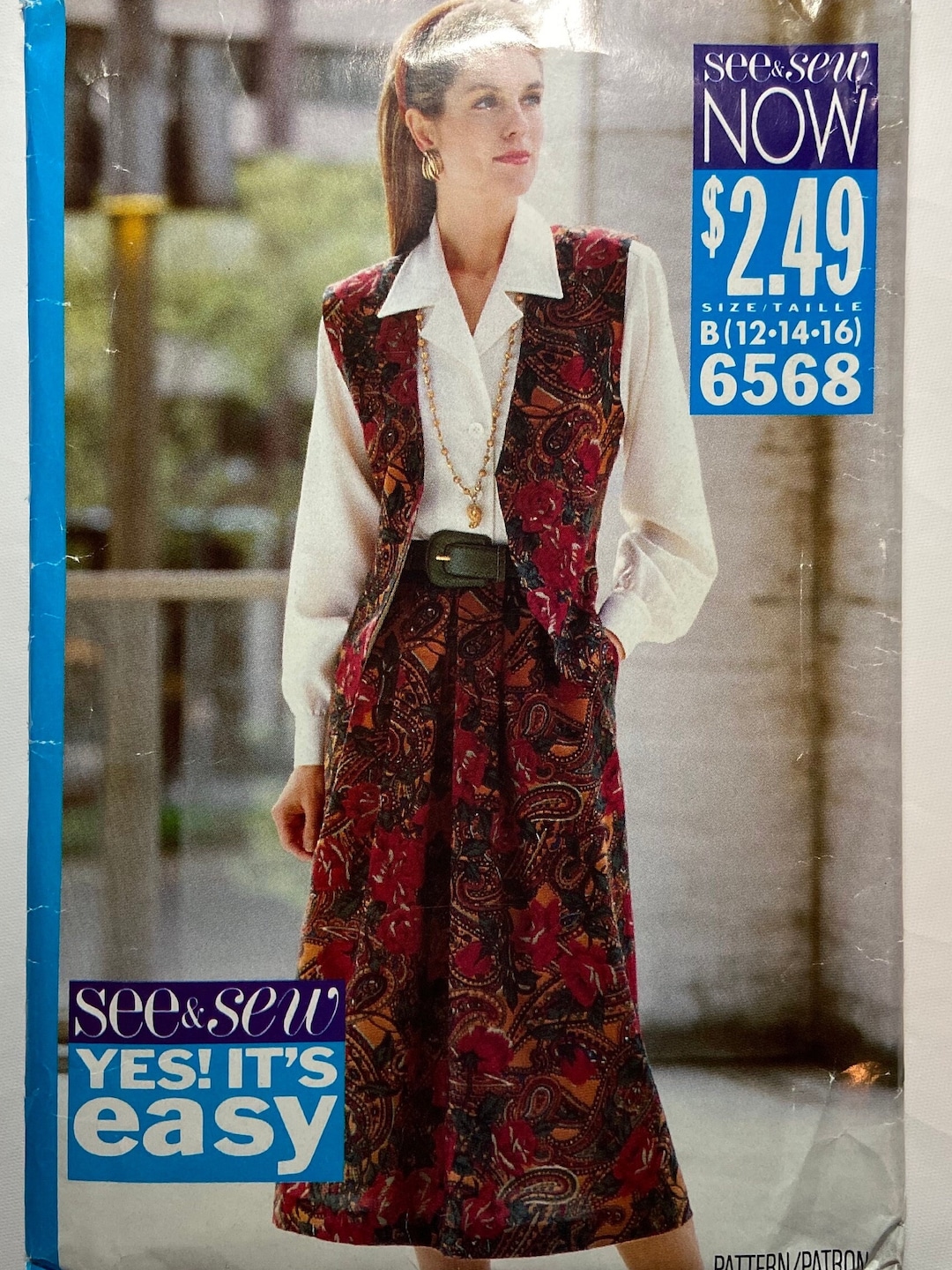 Butterick 6568 Women's Sewing Pattern Petite Vest Skirt Shirt 12 - 16 ...