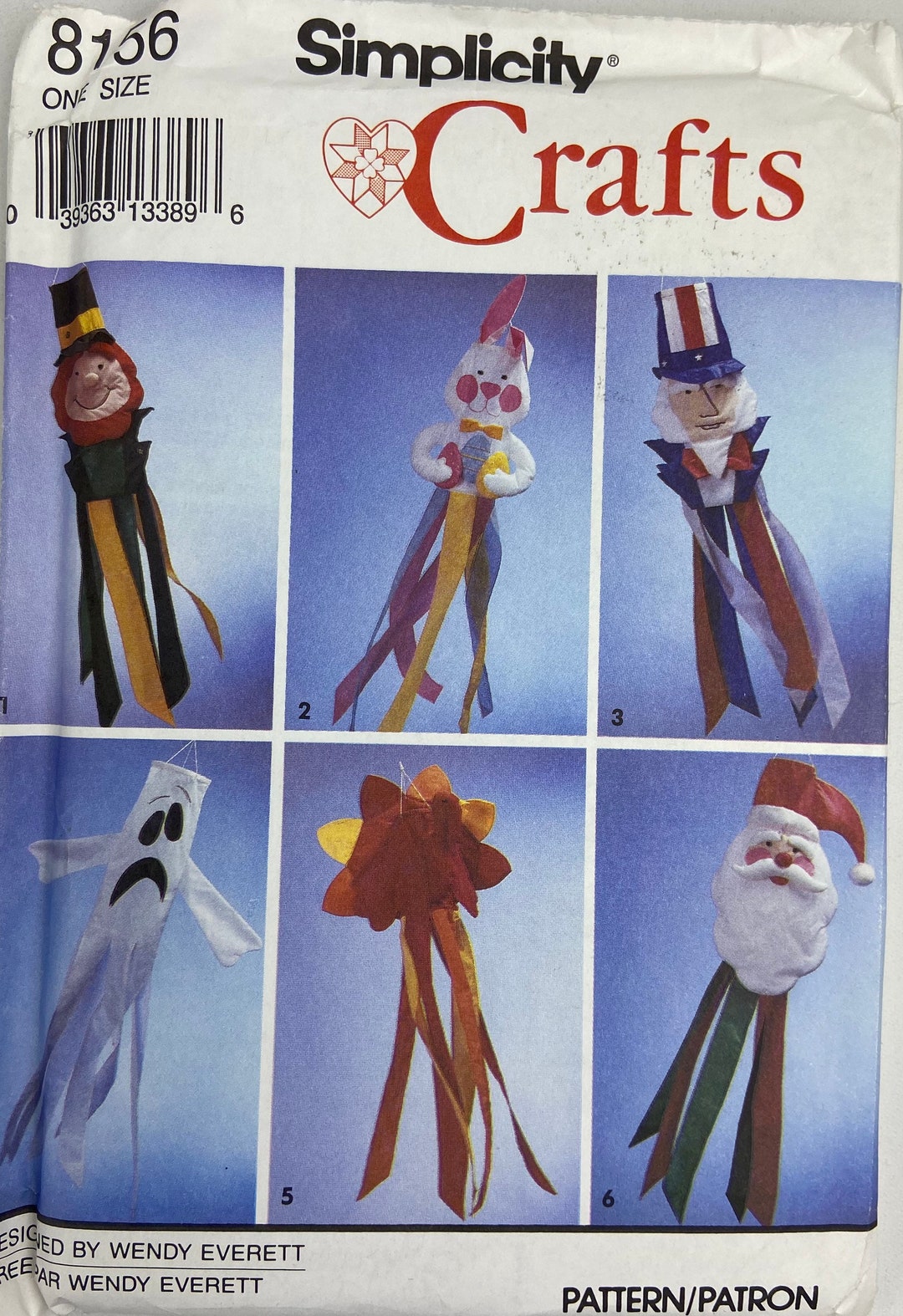 Simplicity 8156 Craft Sewing Pattern Holiday Windsocks UNCUT - Etsy