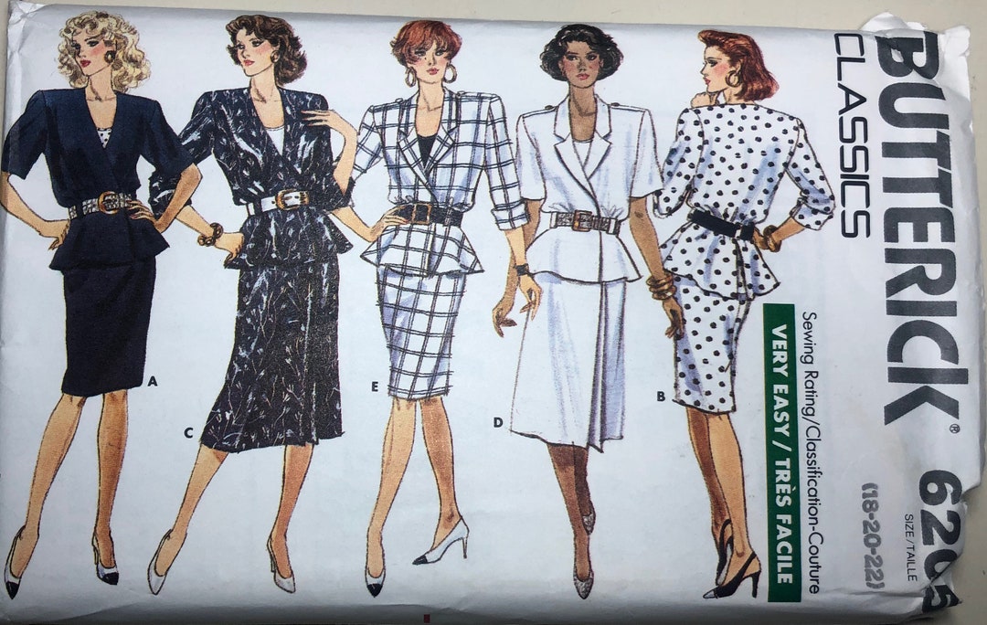 Butterick 6205 Women's Sewing Pattern Top Skirt Tank Top 18 - 22 UNCUT ...