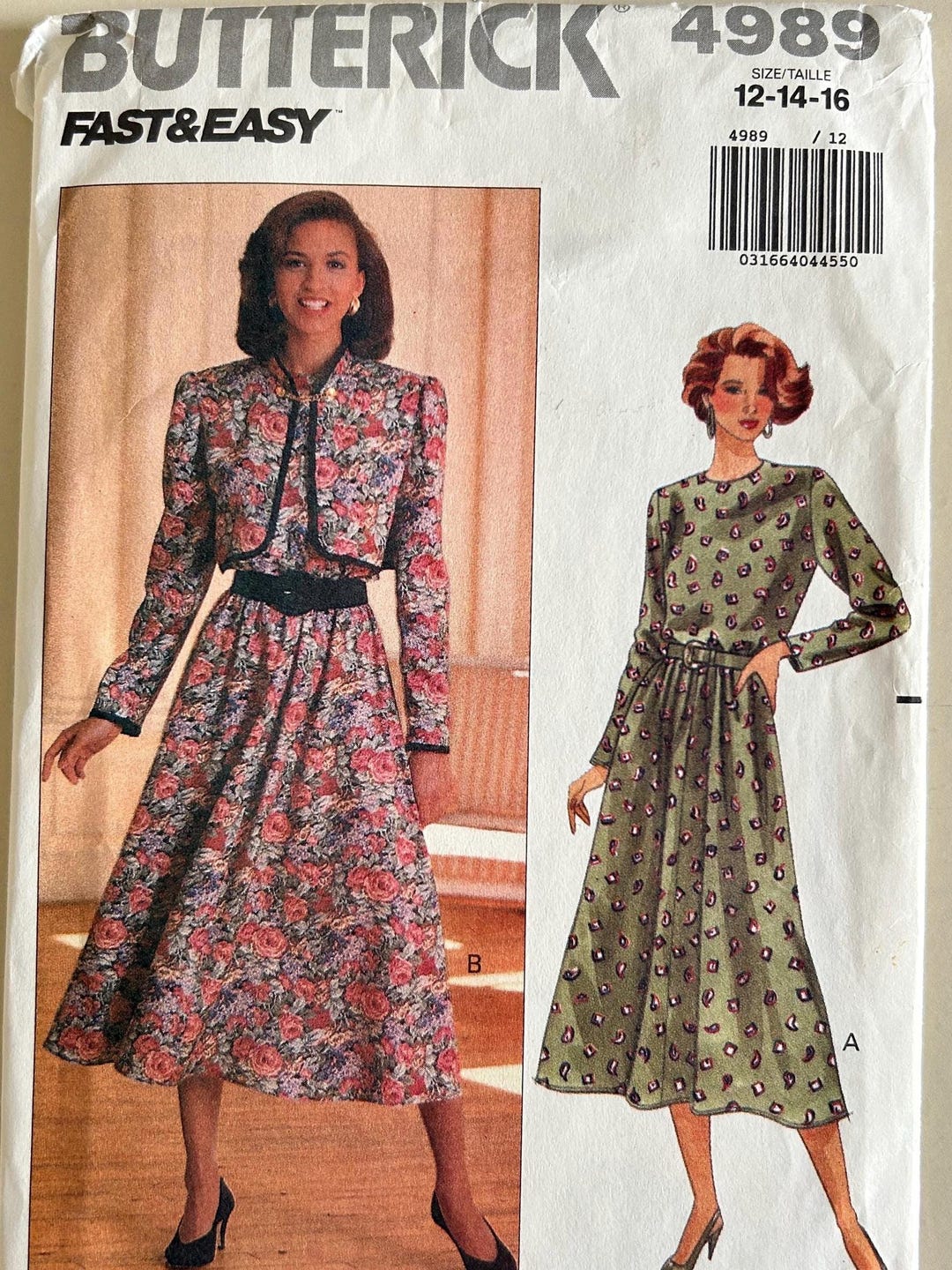 Butterick 4989 Women's Sewing Pattern Petite Jacket Dress 12 - 16 UNCUT ...