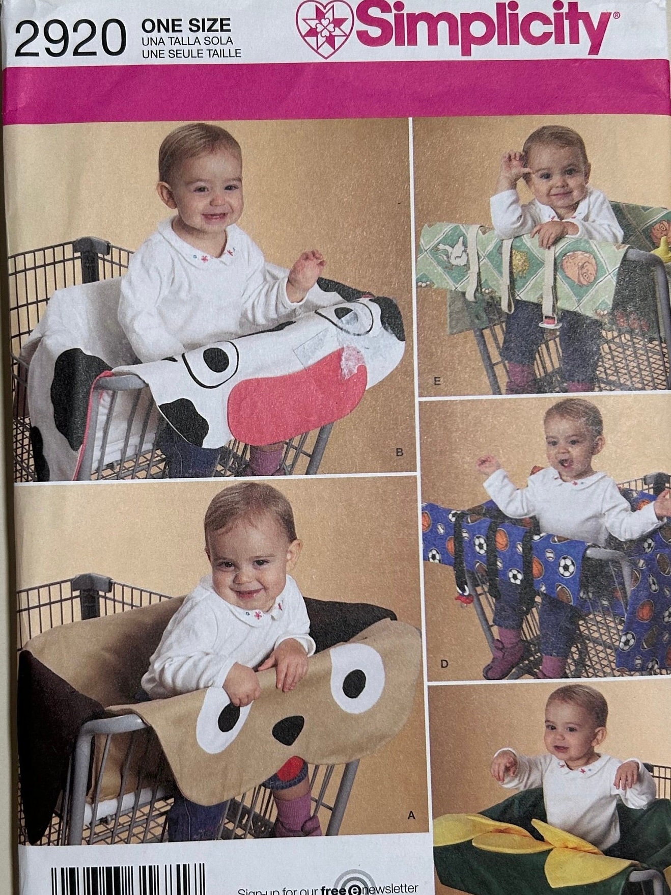 Simplicity 2920 Craft Sewing Pattern Grocery Cart Covers Baby UNCUT - Etsy