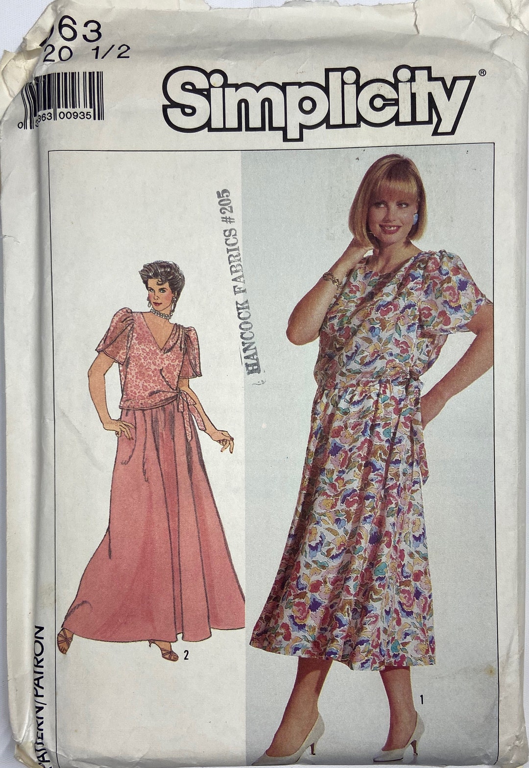 Simplicity 7963 Women's Sewing Pattern Dress Two Lengths 20 1/2 UNCUT ...