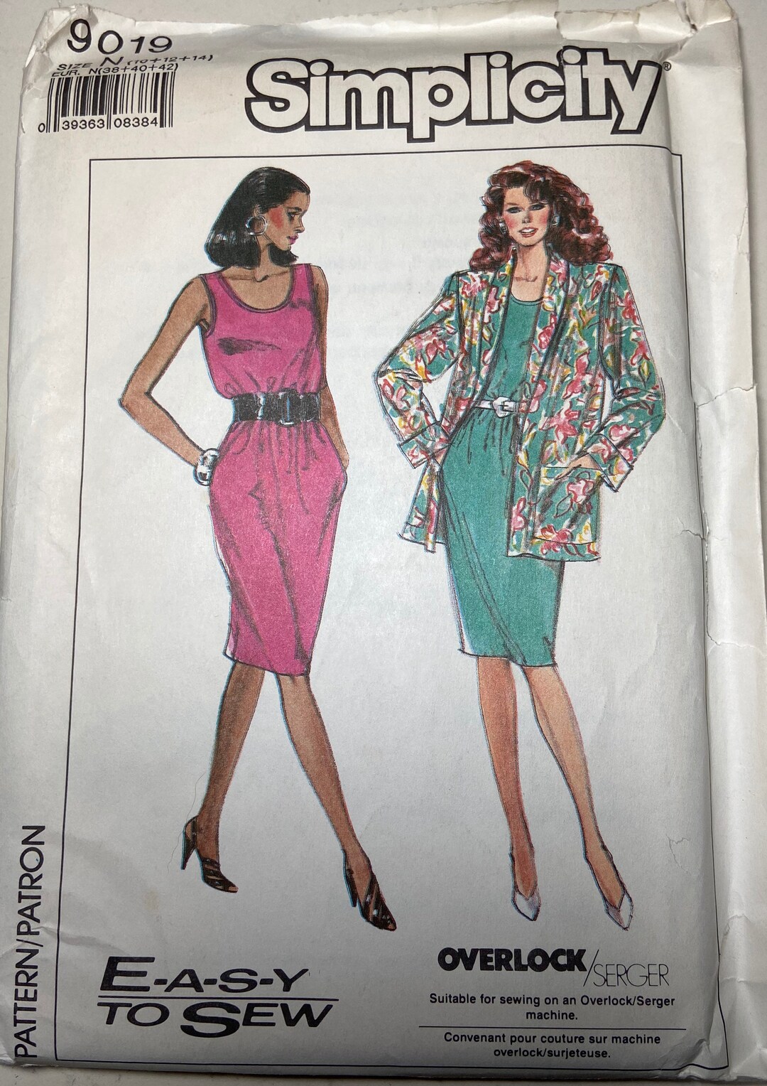 Simplicity 9019 Women's Sewing Pattern Dress Unlined Jacket 10 - 14 ...