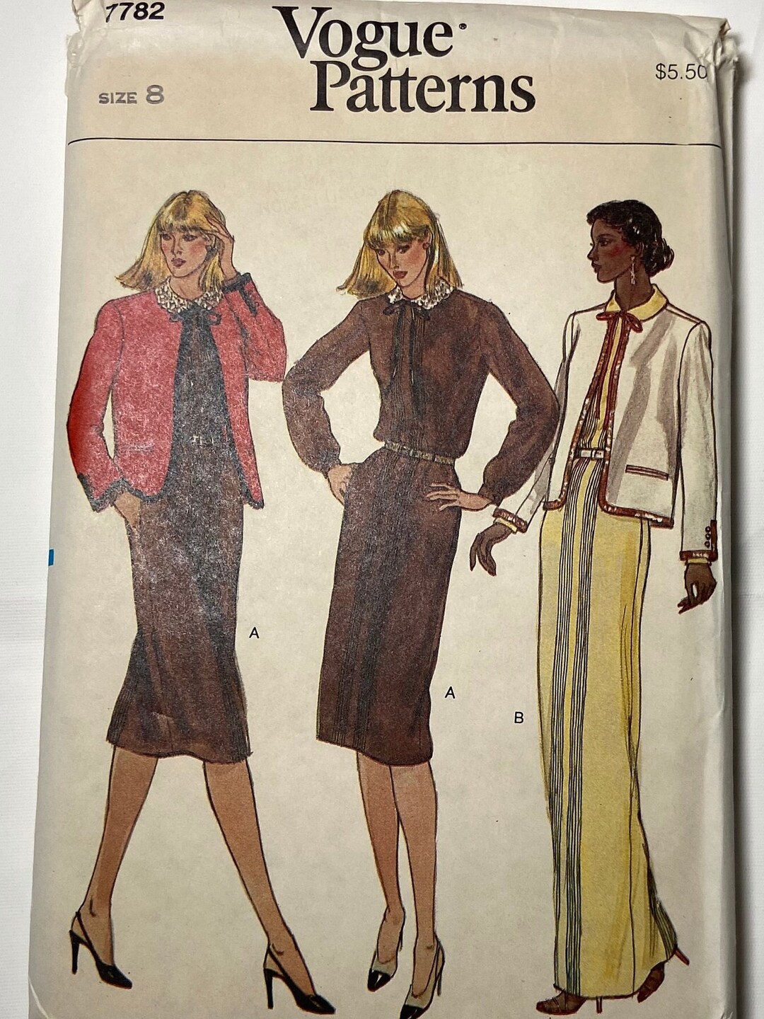 Vogue 7782 Women's Sewing Pattern Jacket Dress 8 UNCUT - Etsy