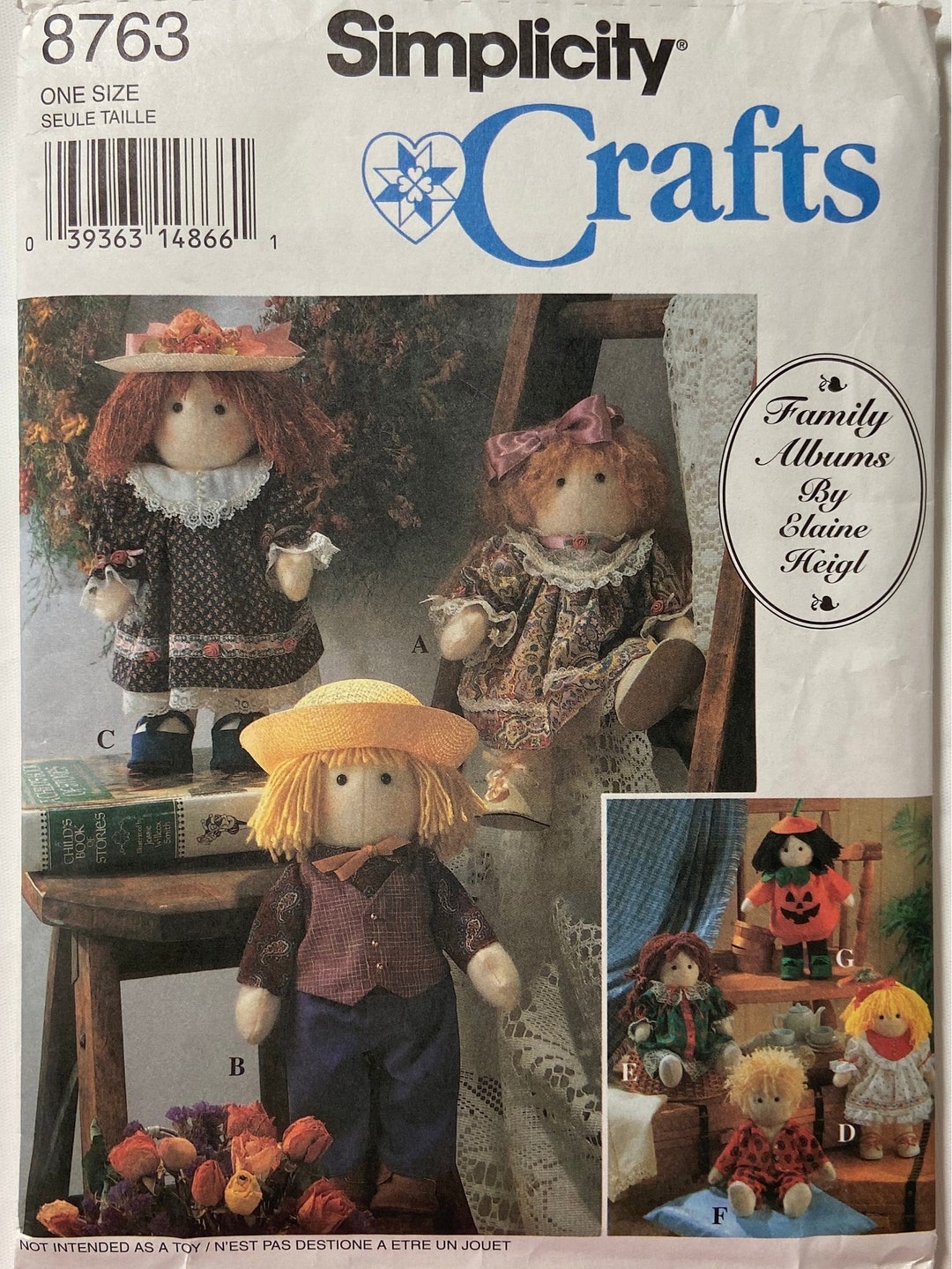 Simplicity 8763 Craft Sewing Pattern 12 Felt Doll Clothes UNCUT - Etsy