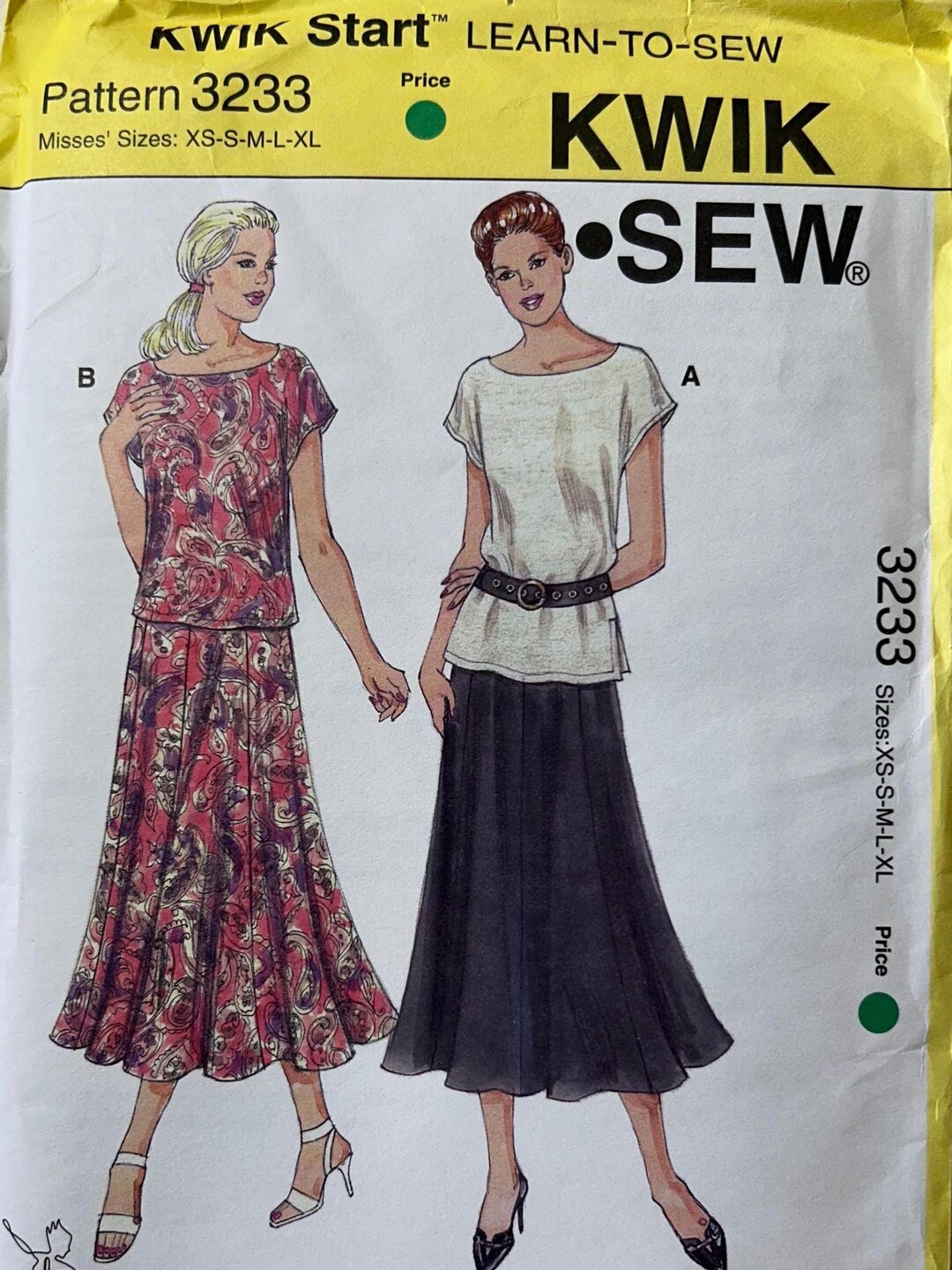 Kwik Sew 3233 Women's Sewing Pattern Tops Skirt XS - XL UNCUT - Etsy