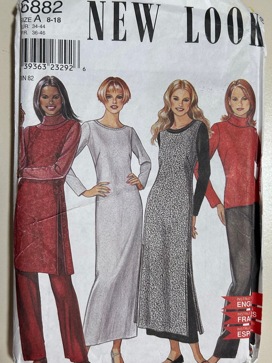 New Look 6882 Women's Sewing Pattern Dress Top Pants 8 - 18 UNCUT - Etsy