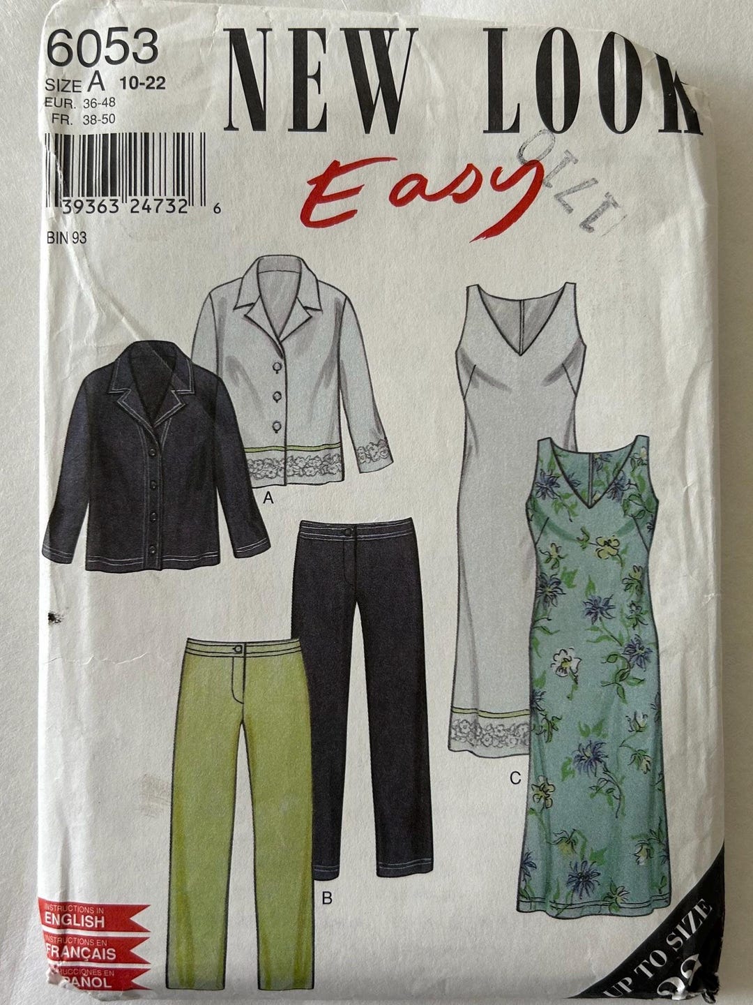 New Look 6053 Women's Sewing Pattern Blouse Pants Dress 10 - 22 UNCUT ...
