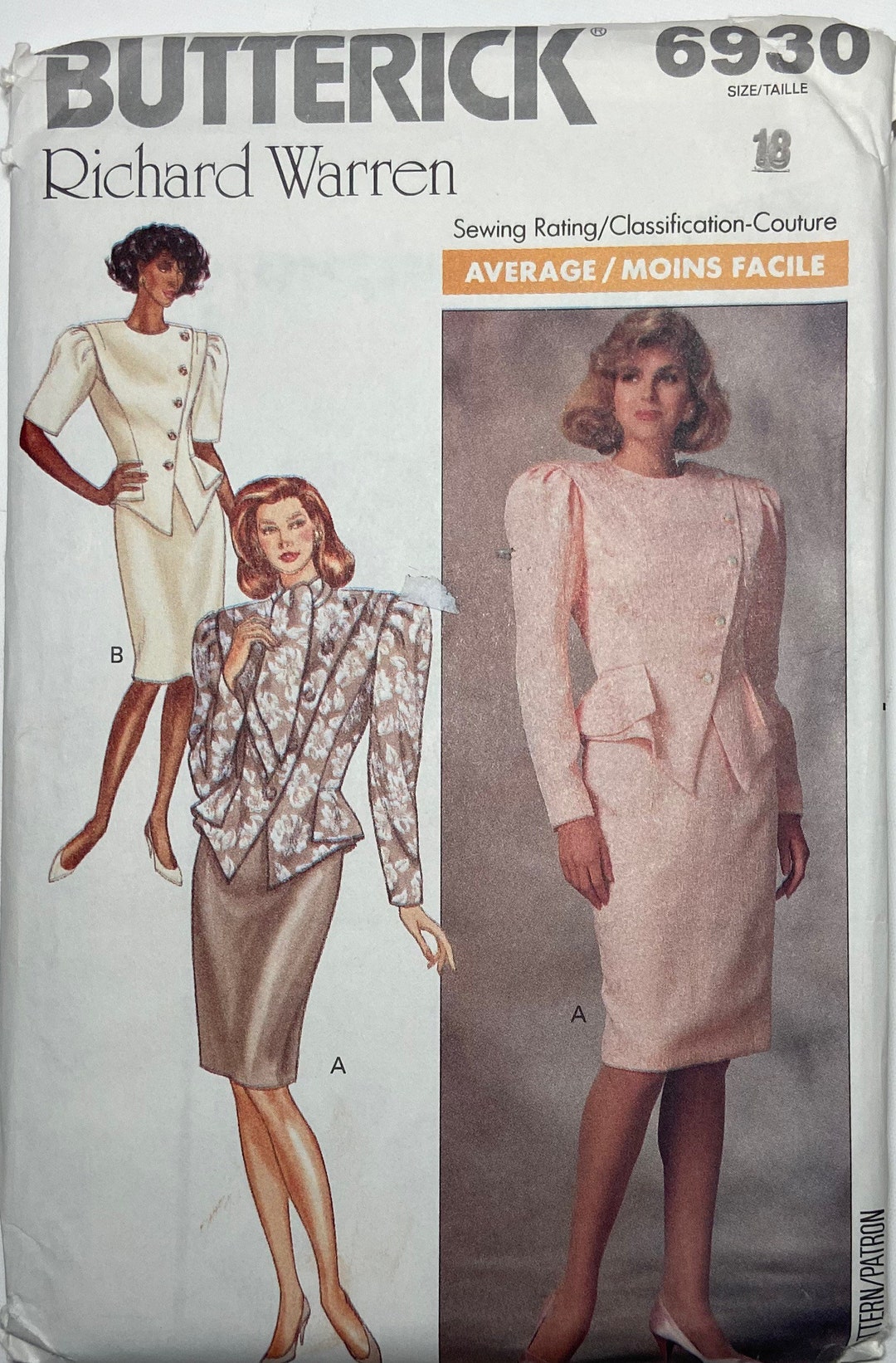 Butterick 6930 Women's Sewing Pattern Top Skirt 18 UNCUT - Etsy