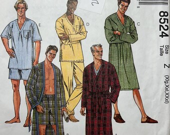 6231 Mccalls Sewing Pattern UNCUT Men Sleepwear Robe Nightshirt Top ...