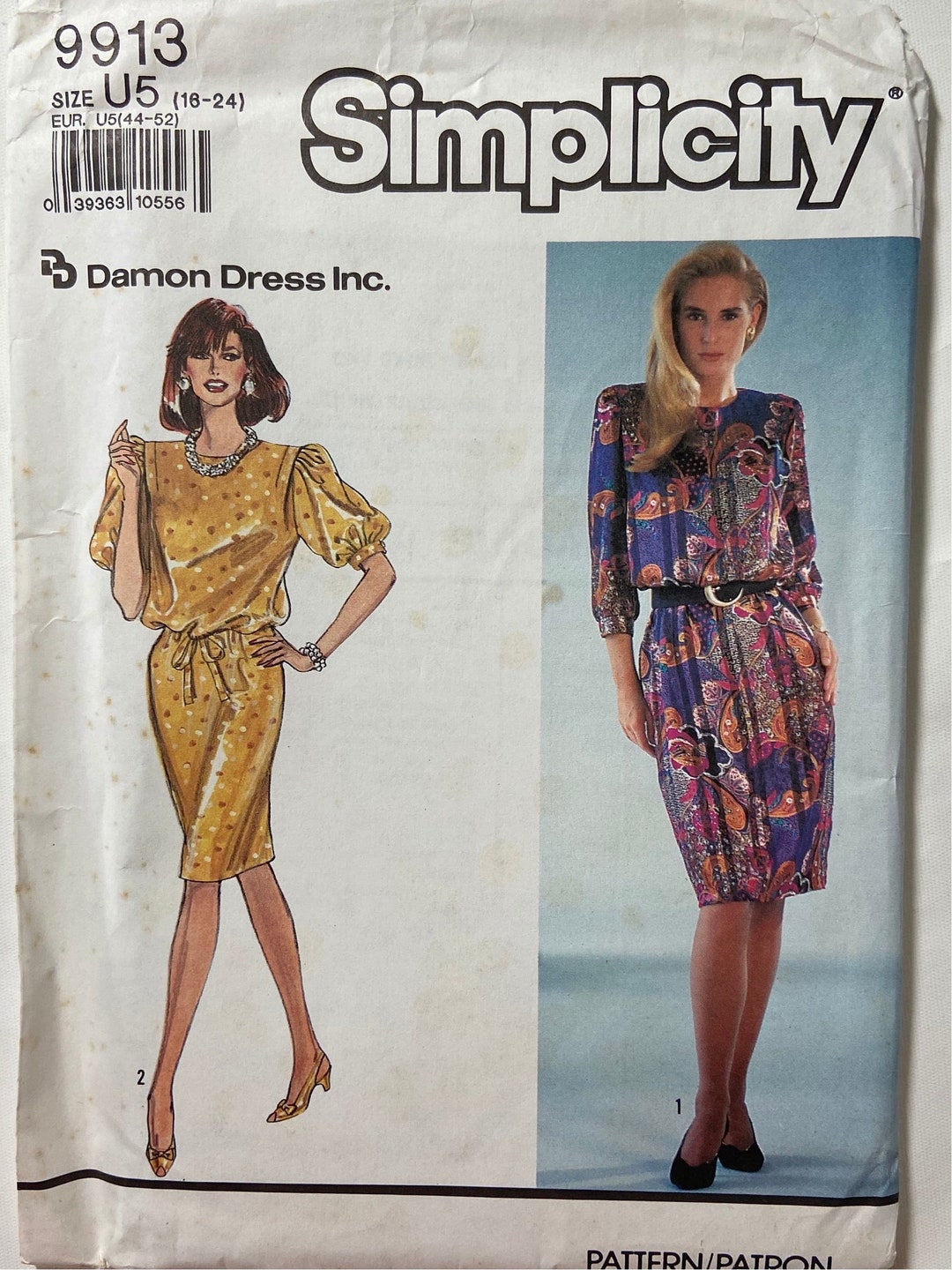 Simplicity 9913 Women's Sewing Pattern Petite Dress Tie Belt 16 - 24 ...