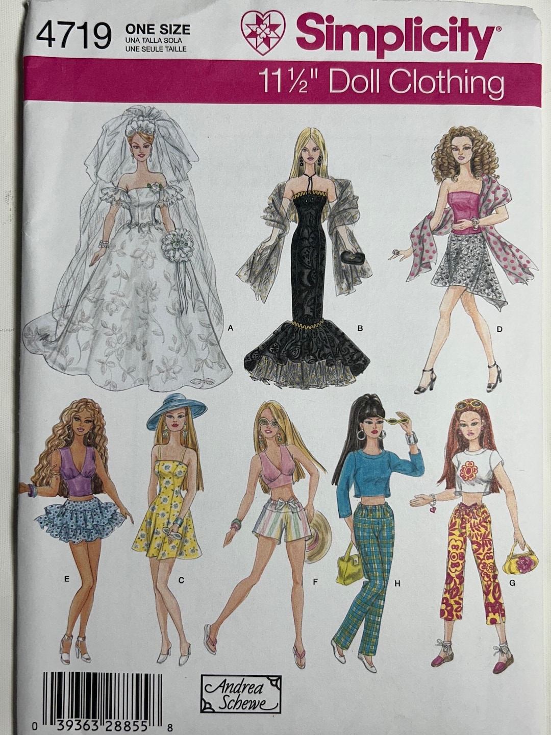 Simplicity 4719 Craft Sewing Pattern 11 1/2" Doll Clothes UNCUT - Etsy