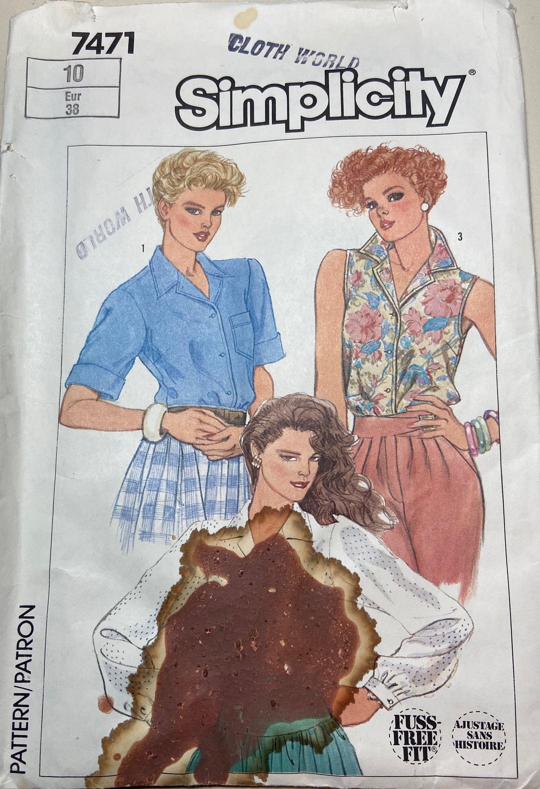 Simplicity 7471 Women's Sewing Pattern Shirt 10 UNCUT - Etsy