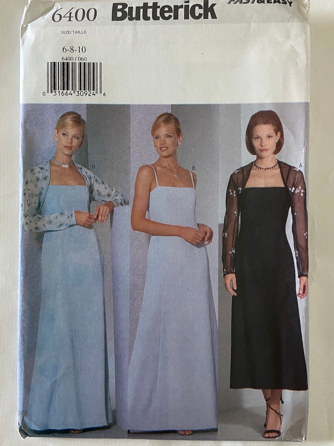 Butterick 6400 Women's Sewing Pattern Shrug Dress 6 - 10 UNCUT - Etsy