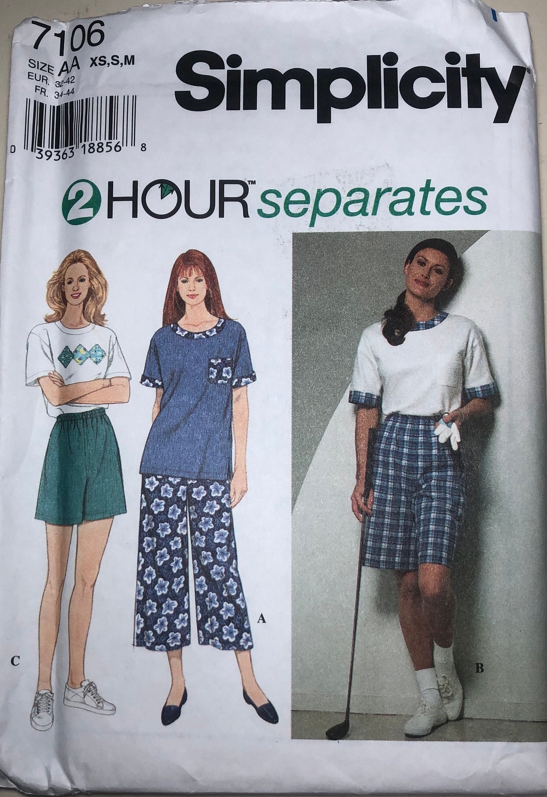 Simplicity 7106 Women's Sewing Pattern Top Pants Shorts XS - M UNCUT - Etsy