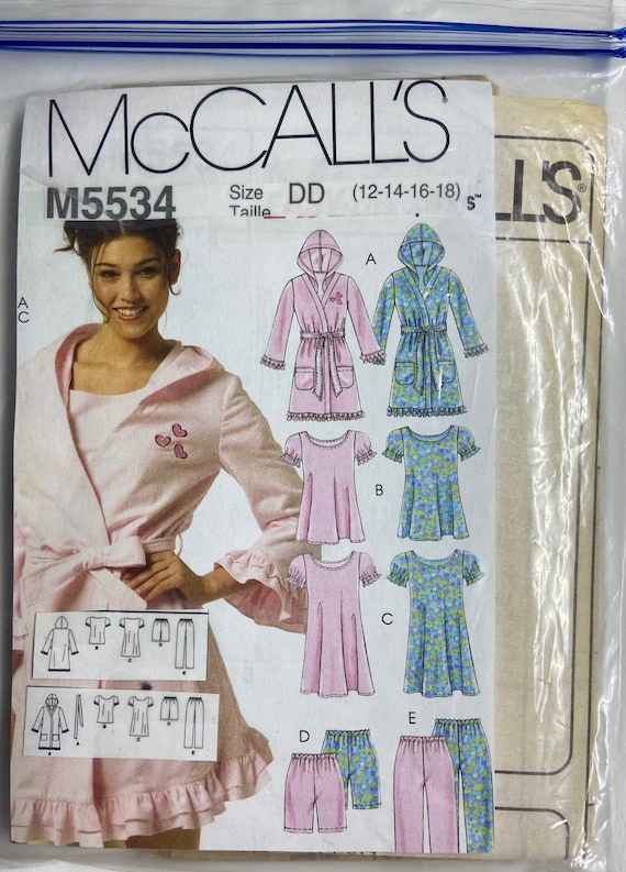 Mccall's 5534 Women's Sewing Pattern Robe Belt Top - Etsy