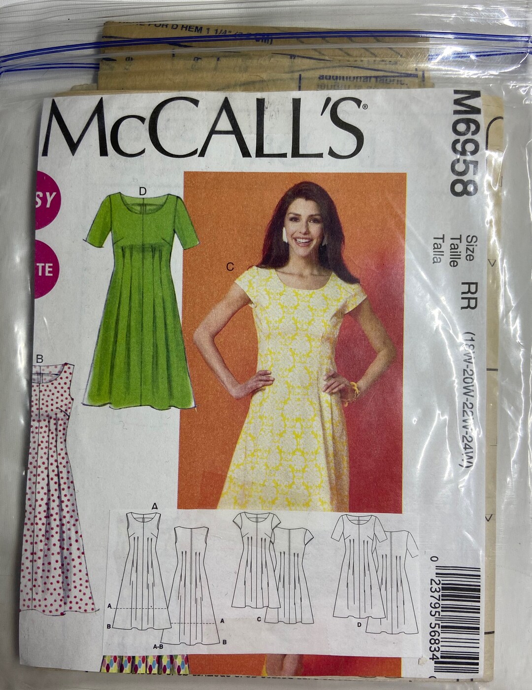 Mccall's 6958 Women's Sewing Pattern Petite Dresses - Etsy