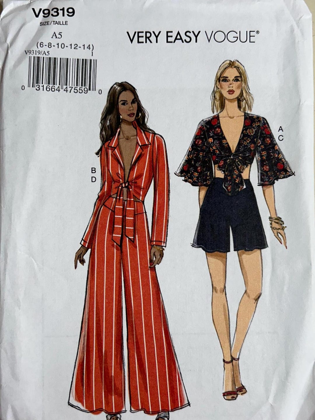 Vogue 9319 Women's Sewing Pattern Tops Shorts Pants 6 - 14 UNCUT - Etsy