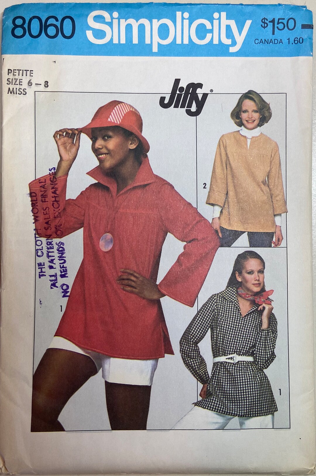 Simplicity 8060 Women's Sewing Pattern Pullover Petite Top - Etsy