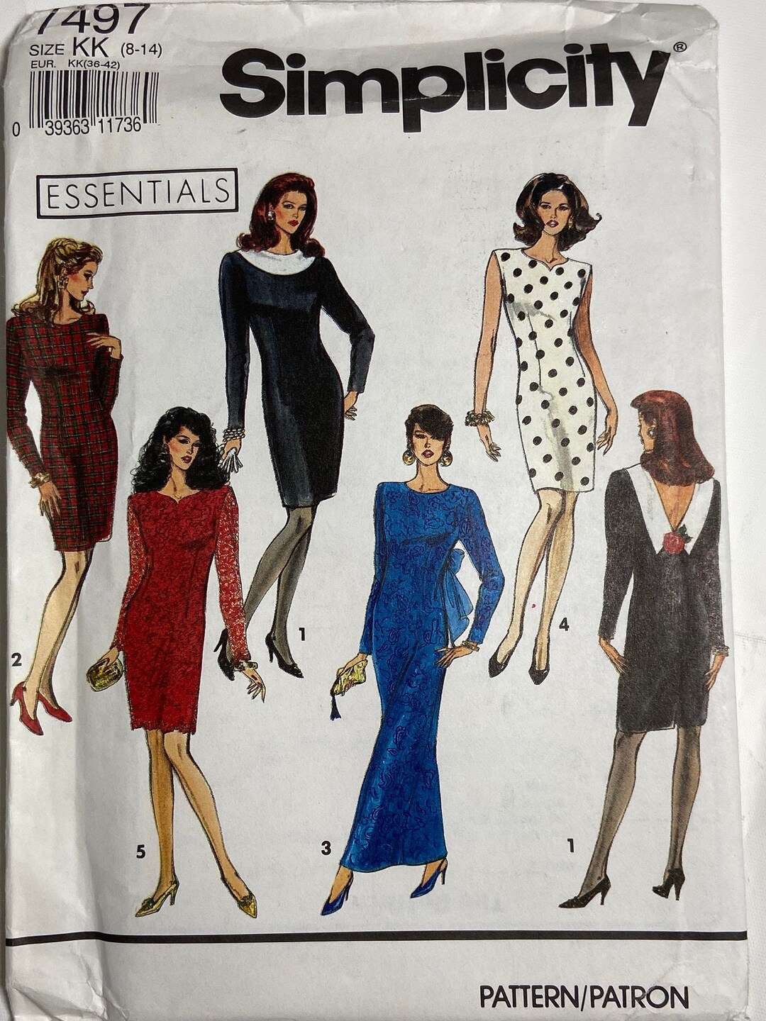 Simplicity 7497 Women's Sewing Pattern Petite Dress Two Lengths Back ...
