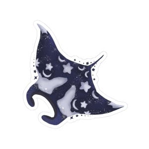 Starry Manta Ray Sticker Kiss-cut | Moontide Maui, Hawaii Marine ...