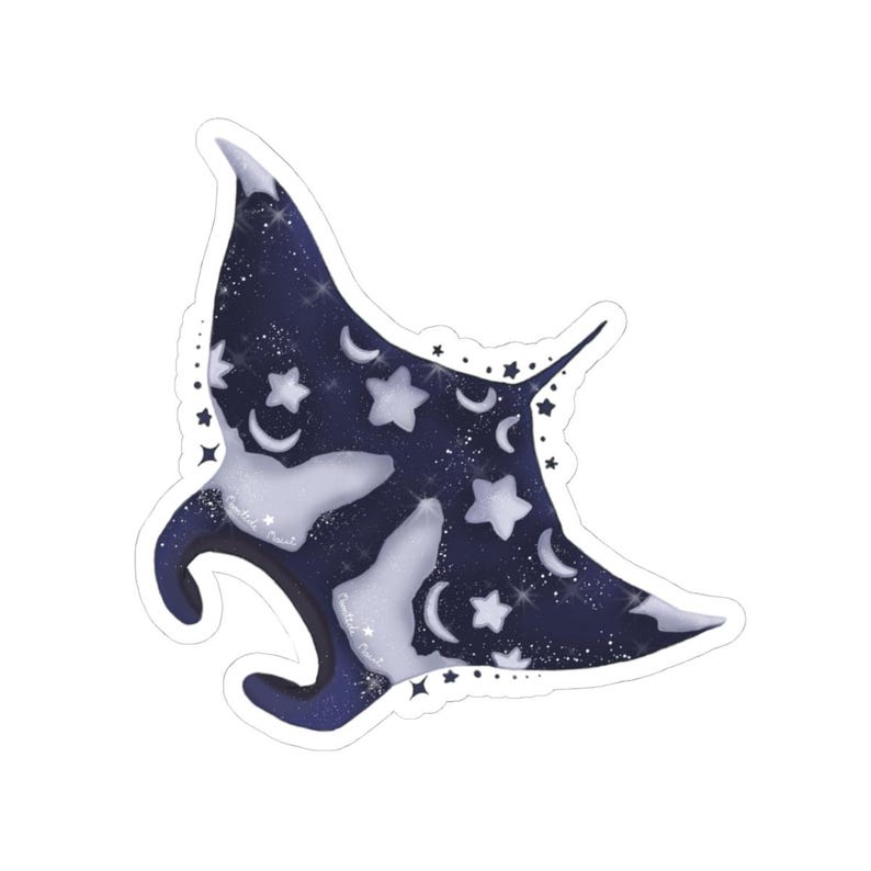Starry Manta Ray Sticker Kiss-cut | Moontide Maui, Hawaii Marine ...
