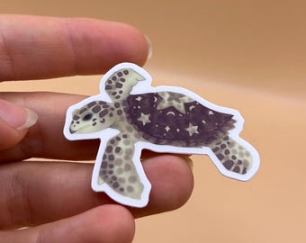 Hawksbill Sea Turtle Sticker Kiss-cut | Moontide Maui, Hawaii Marine ...