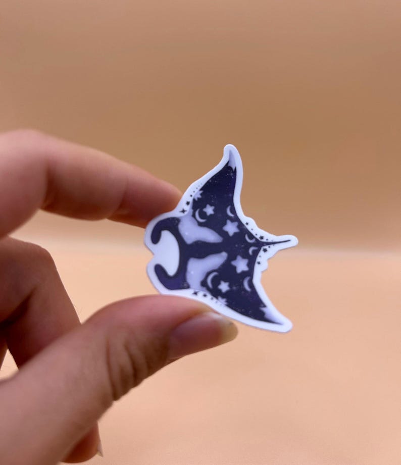 Starry Manta Ray Sticker Kiss-cut | Moontide Maui, Hawaii Marine ...