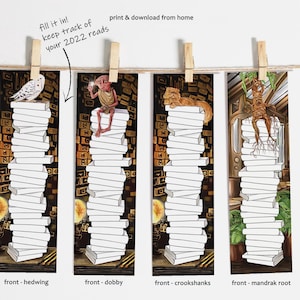 Printable Bookmark Bundle Wizard Wand Book Tracker Great for Book ...