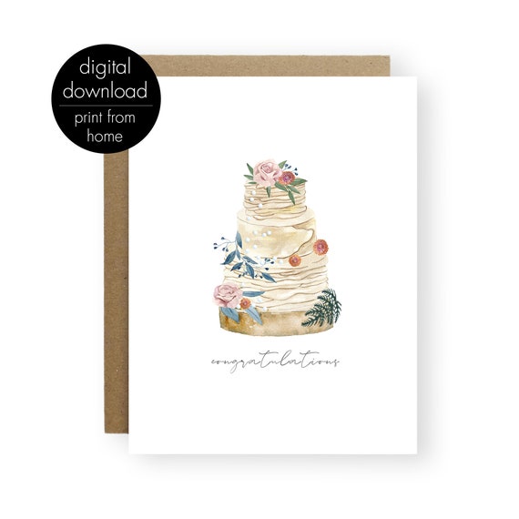 Digital File ONLY Wedding Card Congratulations Wedding | Etsy