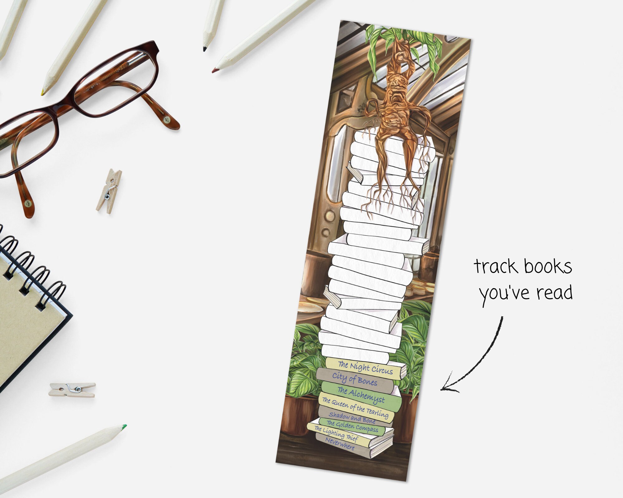 Printable Bookmark Wizard Wand Book Tracker Great for Book Lovers ...