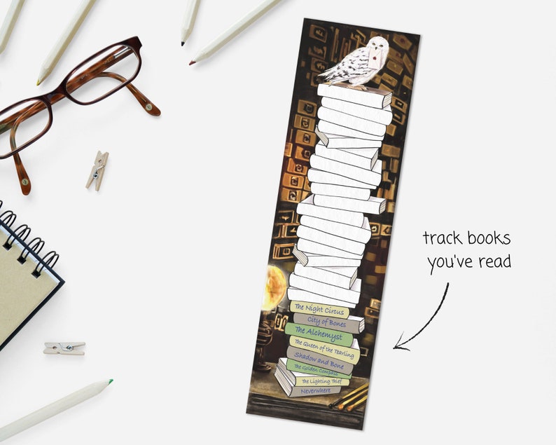 Printable Bookmark Wizard Wand Book Tracker Great for Book Lovers ...