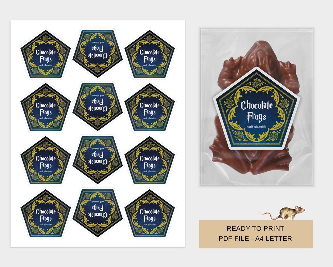 Chocolate Frog Wizard Birthday Party Stickers or Tags 2.5 & 3.5 Hight ...
