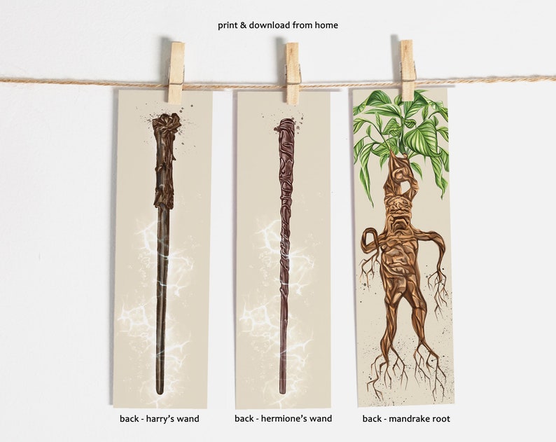 Printable Bookmark Bundle Wizard Wand Book Tracker Great for Book ...