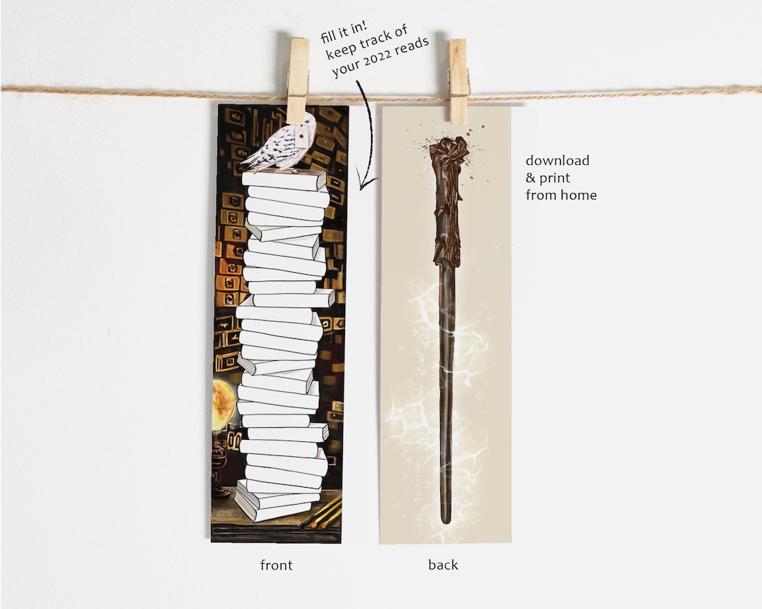 Printable Bookmark - Wizard Wand Book Tracker - Great for Book Lovers ...