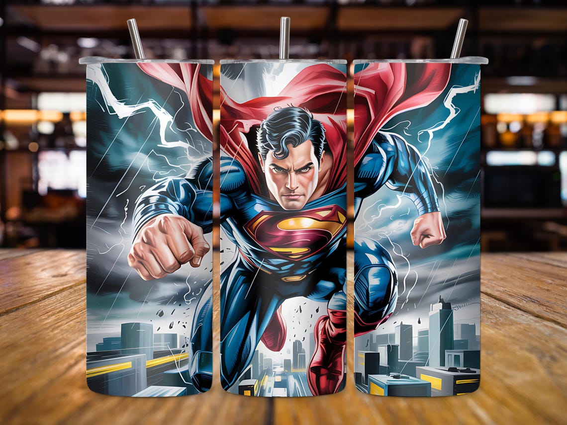 Retro Comic Superhero Tumbler Wrap: Pop Art PNG Design (digital ...