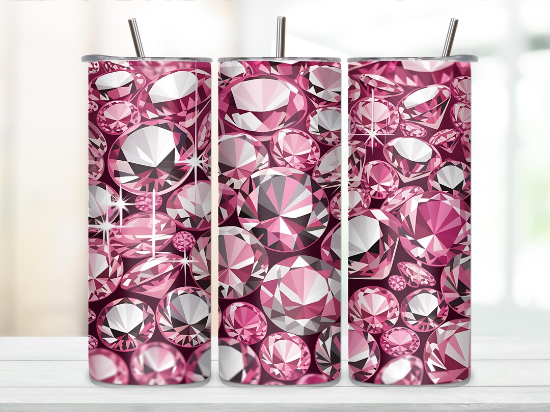 Luxury Pink Diamond Repeating Pattern, Realistic Bling Seamless ...