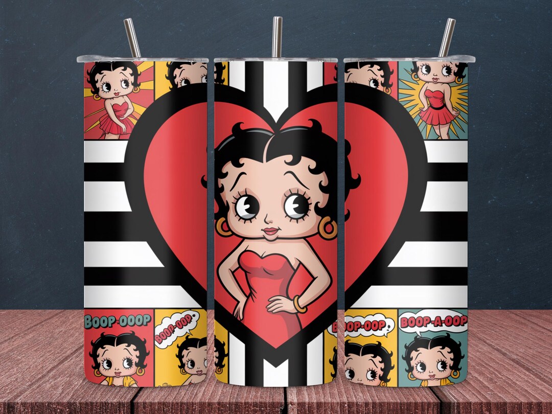 Betty Boop Tumbler Wrap – Retro Cartoon, Sublimation Design (digital ...