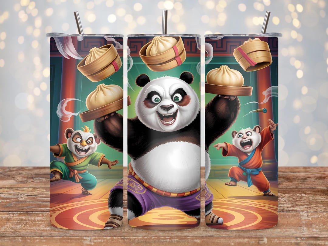 Kung Fu Panda Tumbler Wrap: 20oz Skinny Sublimation Design (PNG Digital ...