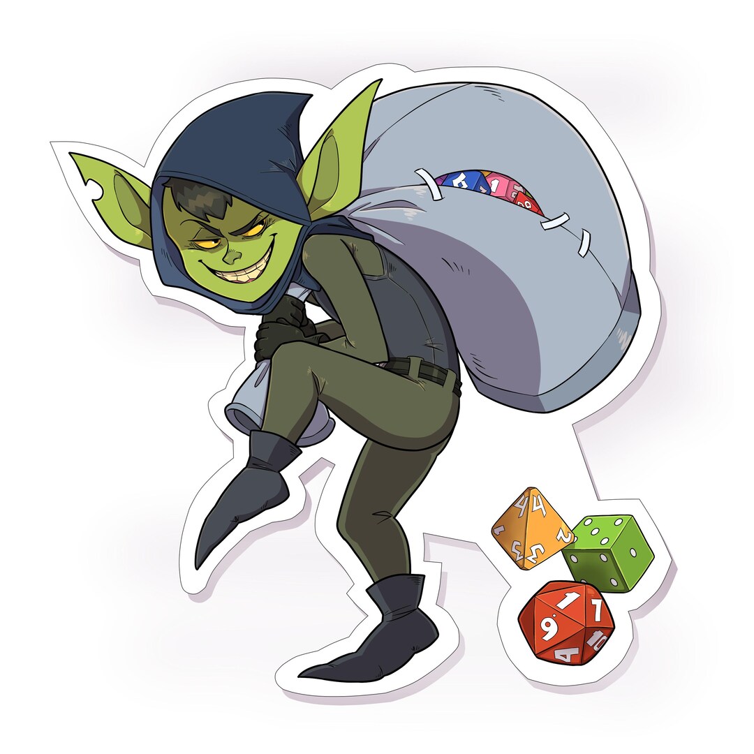 Dice Goblin | DND Sticker Rogue Fighter Sticker Dice Goblin Sticker ...