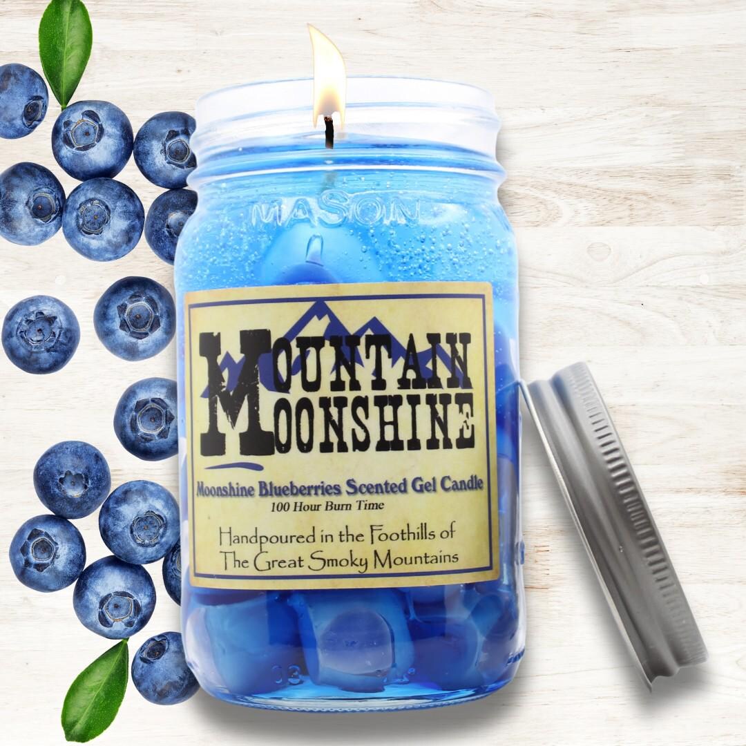 16 Oz. Mountain Moonshine Blueberry Mash Scented Gel Candle, Tennessee ...