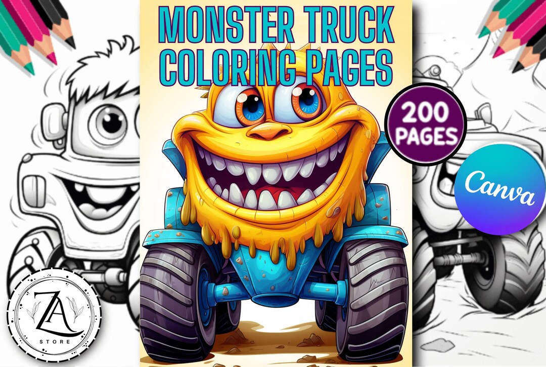 200 Cute Monster Truck Coloring Pages for Kids | Fun Truck Coloring ...