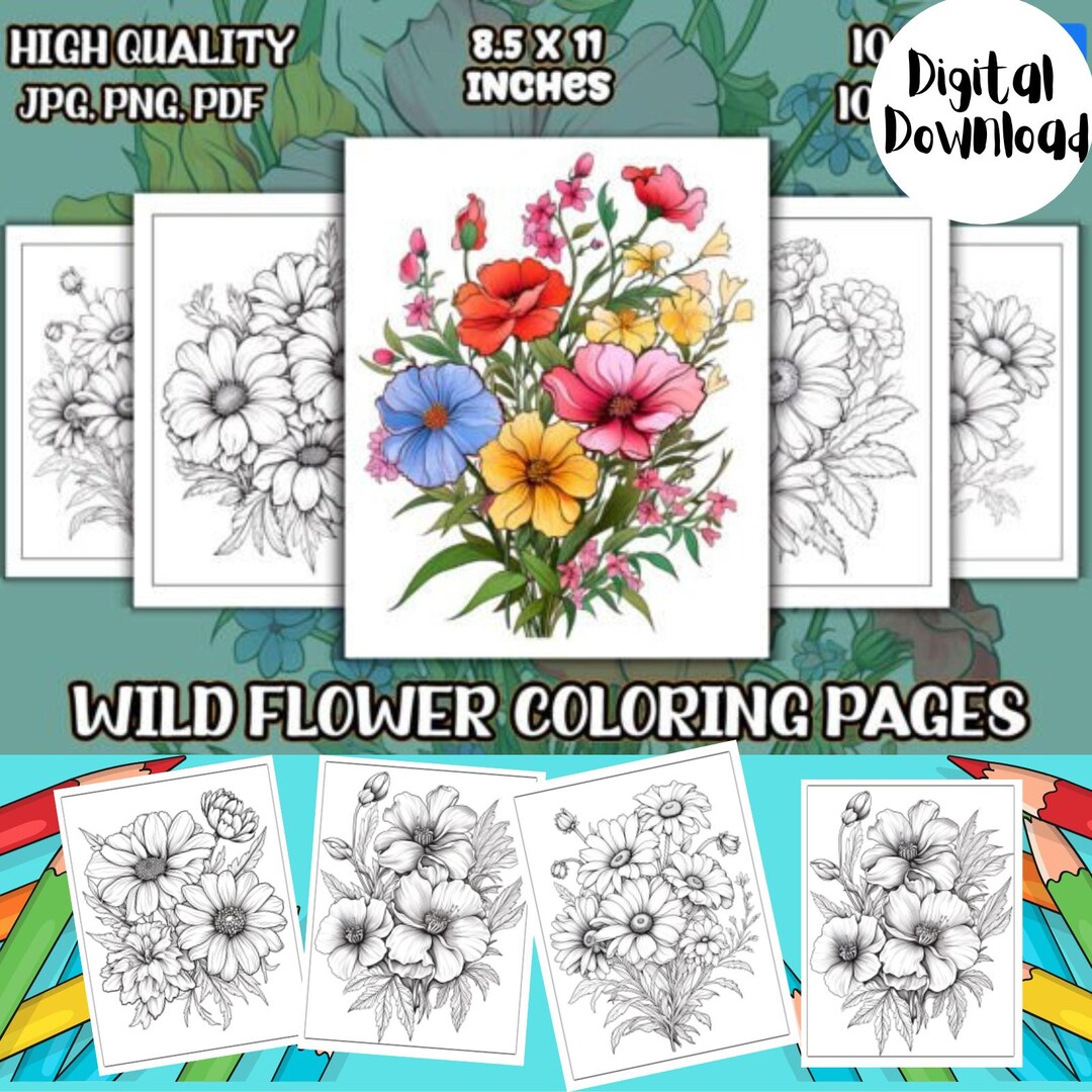 Bold and Easy Floral Coloring Pages, Coloring Books, Coloring Pages ...