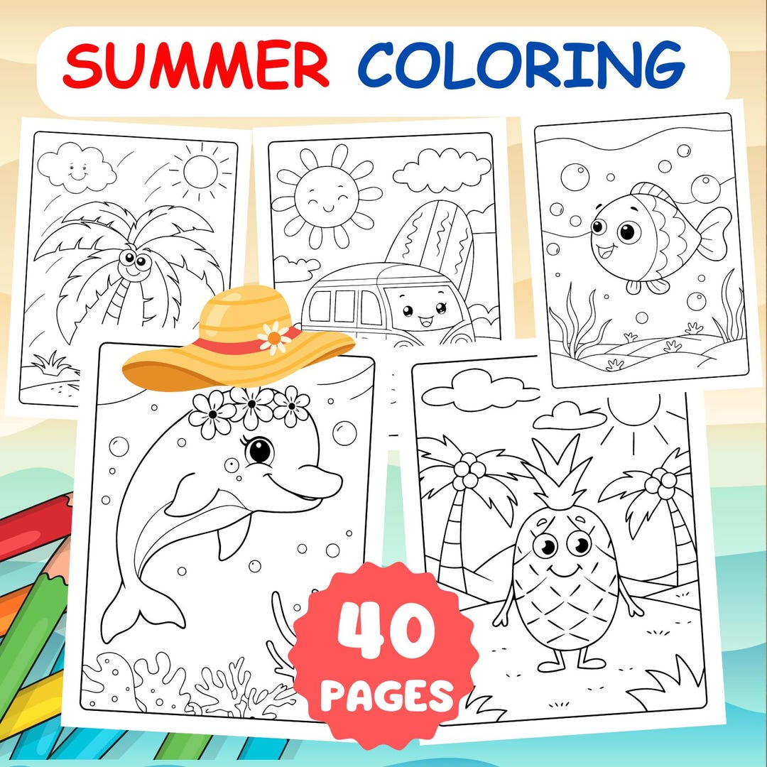 Summer Coloring Pages, Easy Summer Coloring Pages for Kids, Summer ...