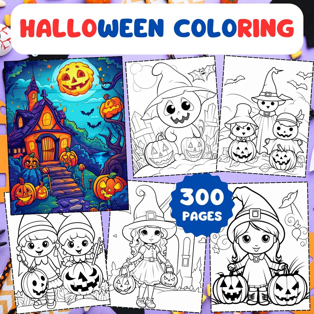 300 Mega Bundle Halloween Coloring Sheets for PDF, Halloween Coloring ...