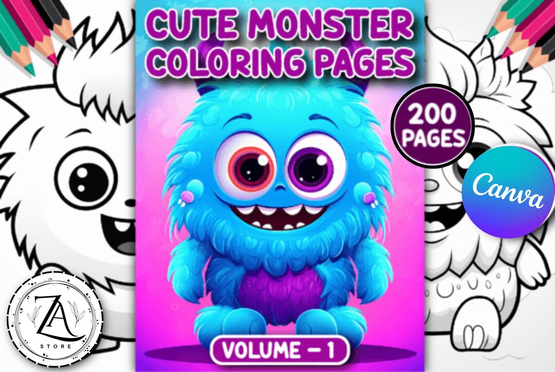 200 Cute Monster Coloring Pages for Kids, Fun & Easy Monster Coloring ...